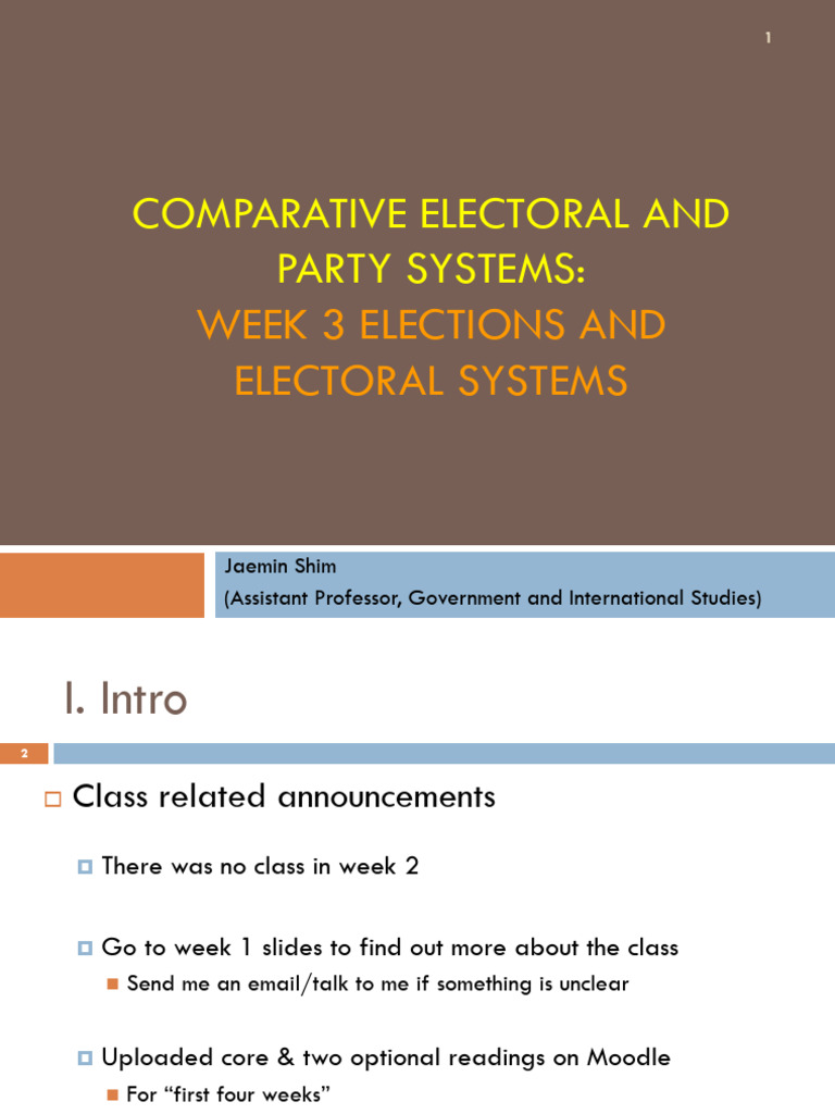 Elections and Electoral Systems Overview | PDF | Voting | Electoral ...
