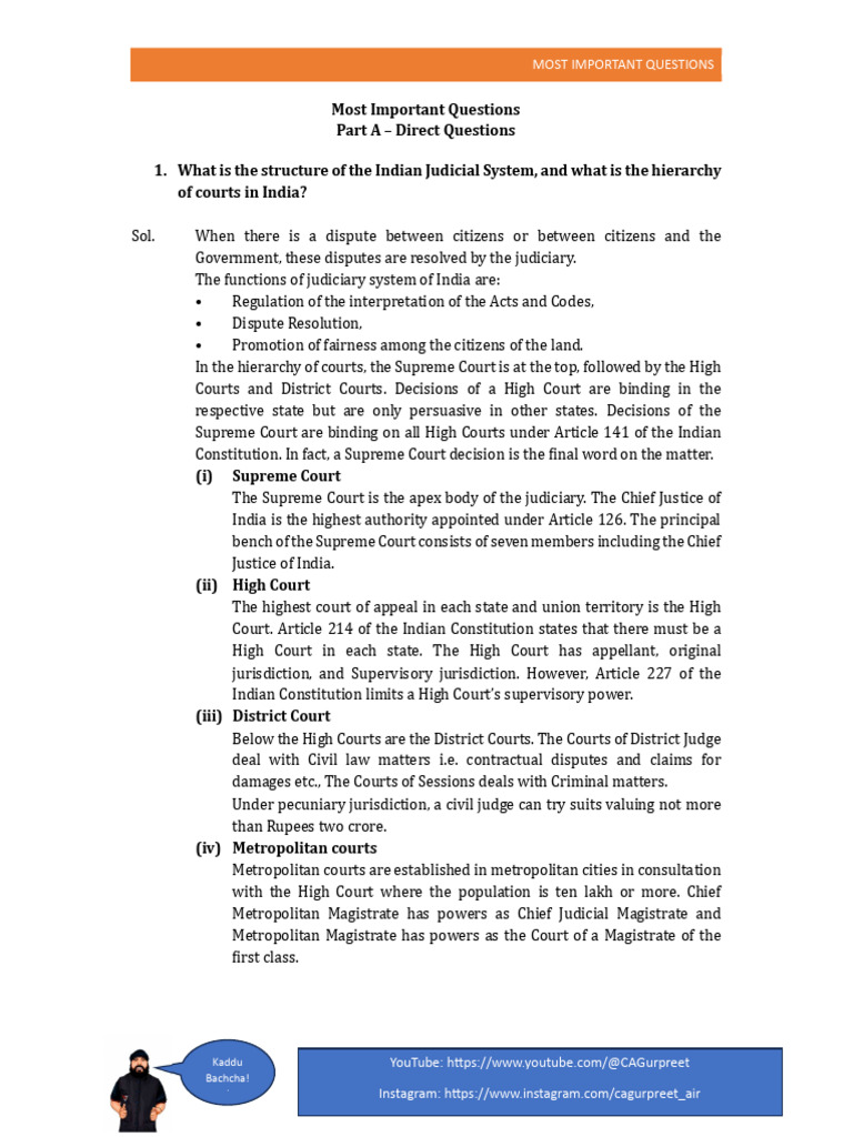 Most Important Questions | PDF | Guarantee | Supreme Courts