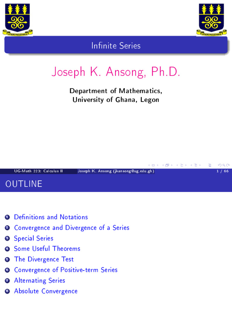 Infinite Series in Calculus II | PDF | Series (Mathematics) | Sequence