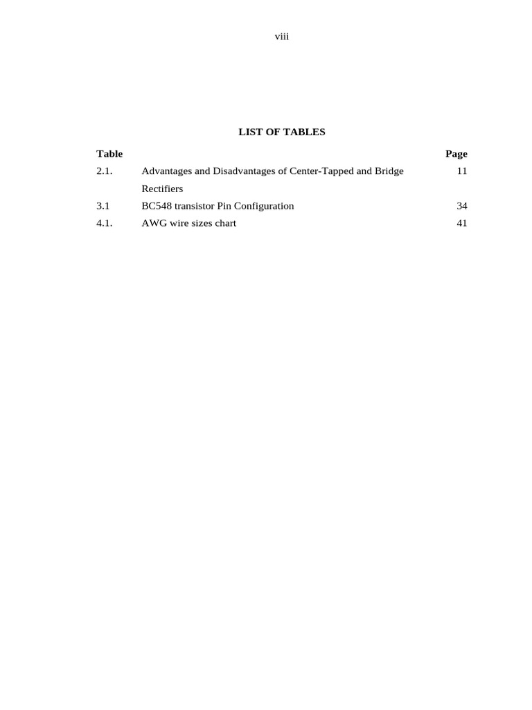 007.list of Table | PDF