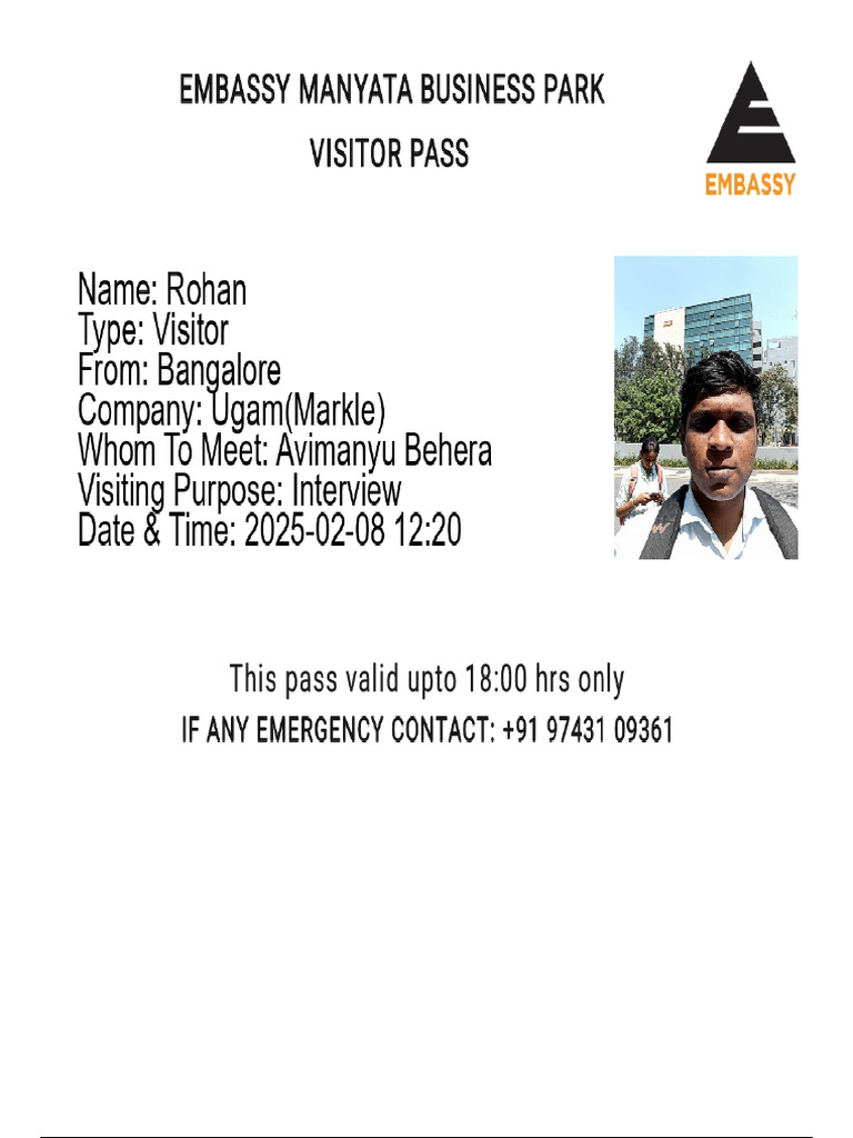 Visitor Pass | PDF