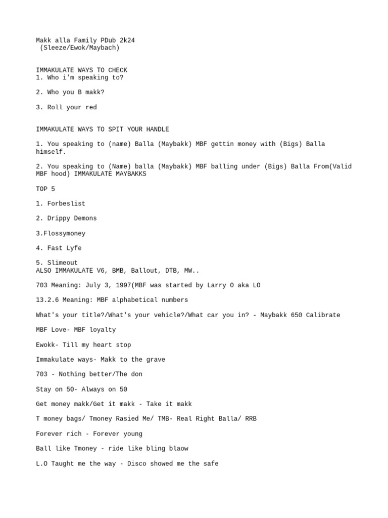 Makk Balla Pdub | PDF