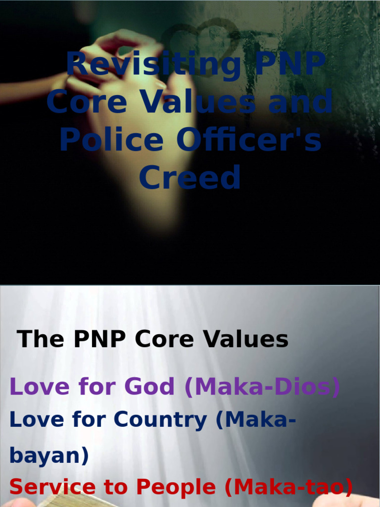 PNP 4 Core Values (Part 1) | PDF