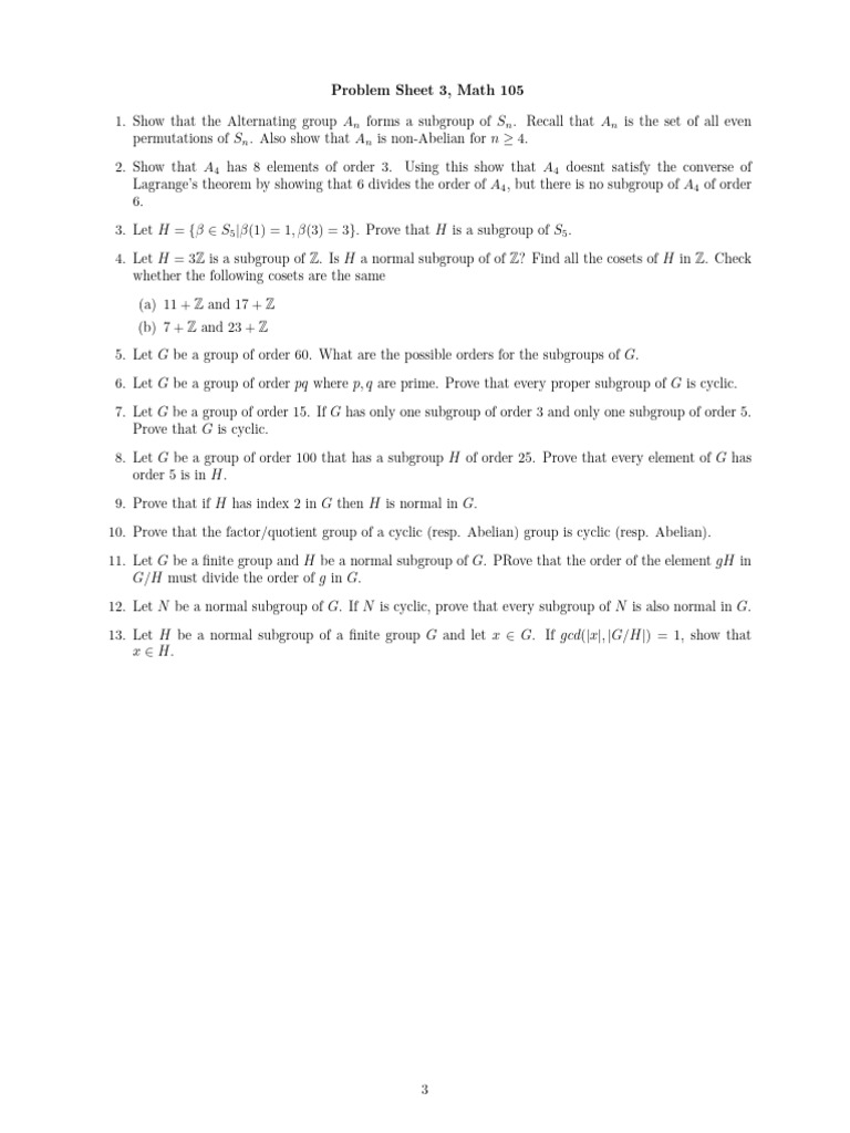 MTL105 ProblemSheet 3 | PDF