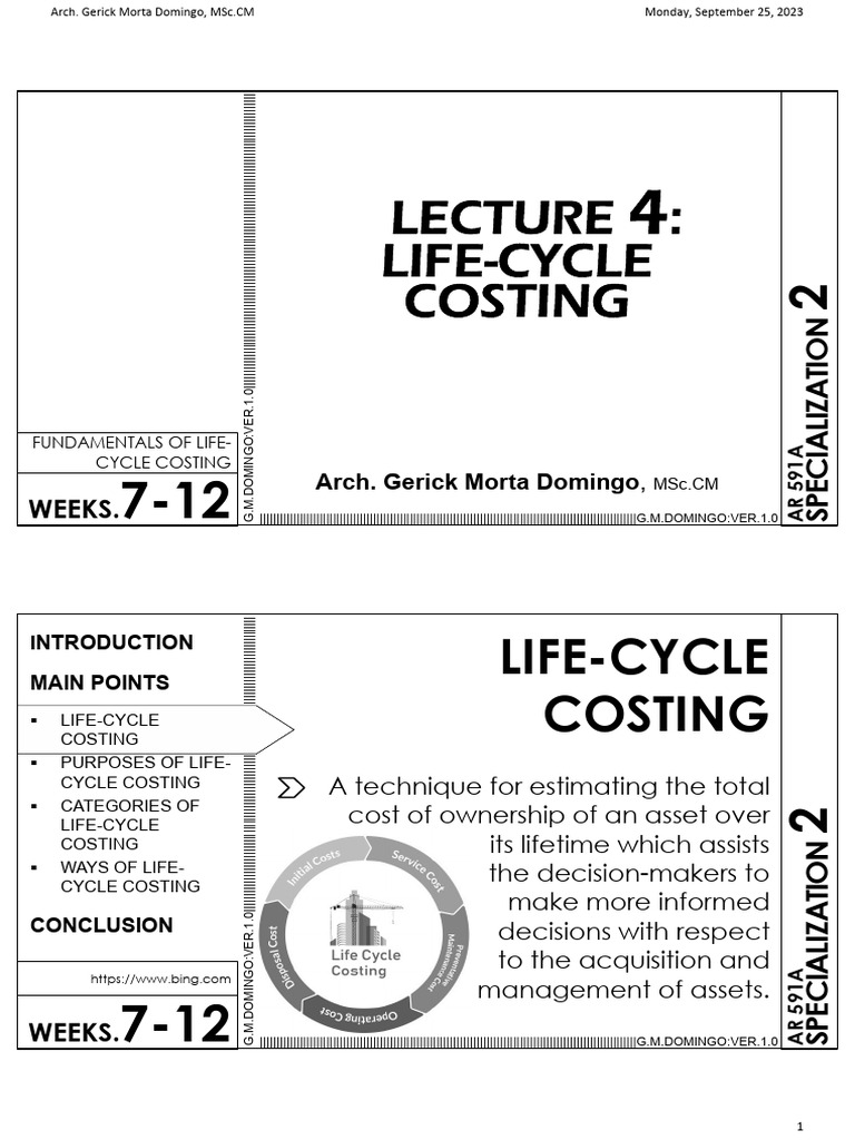 Construction Management-Cycle Costing | PDF | Regression Analysis ...