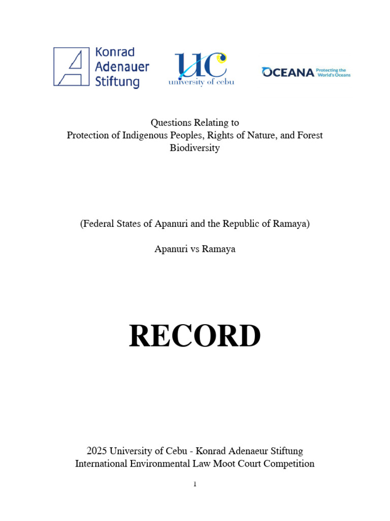 2025 UC KAS Moot Court Record | PDF | Judgment (Law) | International Law