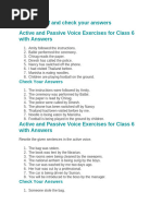 Active and Passive Voice Exercises for Class 8 | PDF