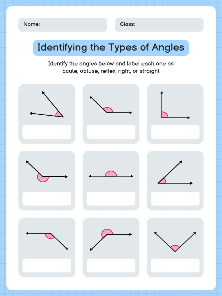 Types of Angles Identification Guide | PDF