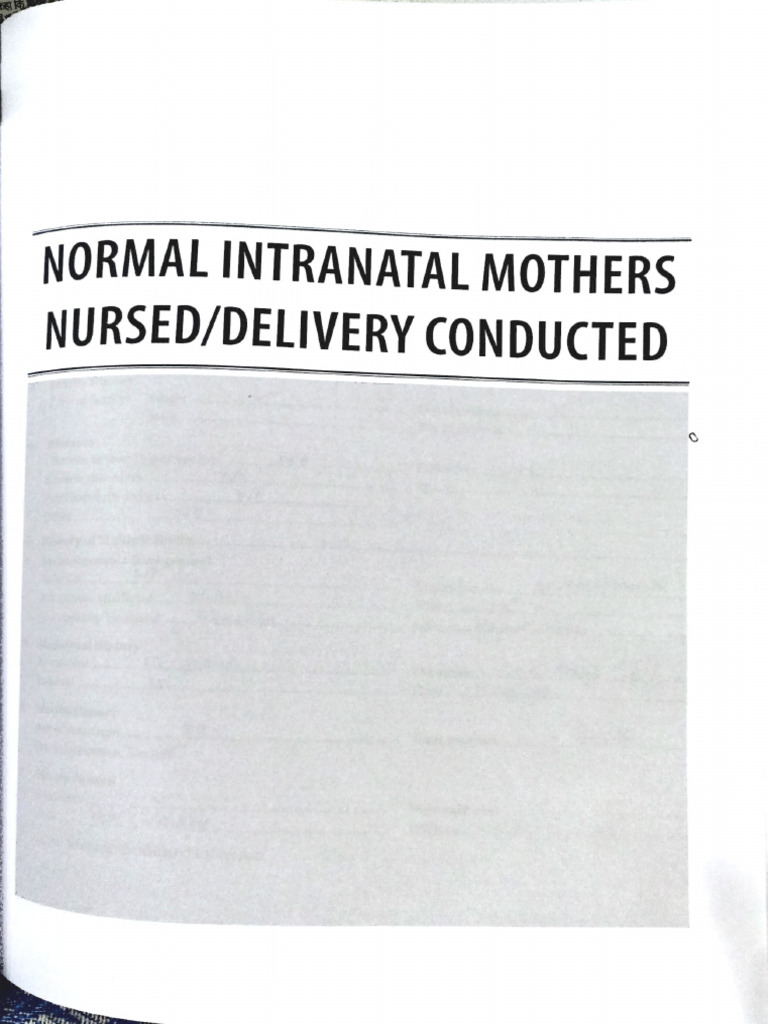 Obg Normal Intranatal Mother Nursed | PDF