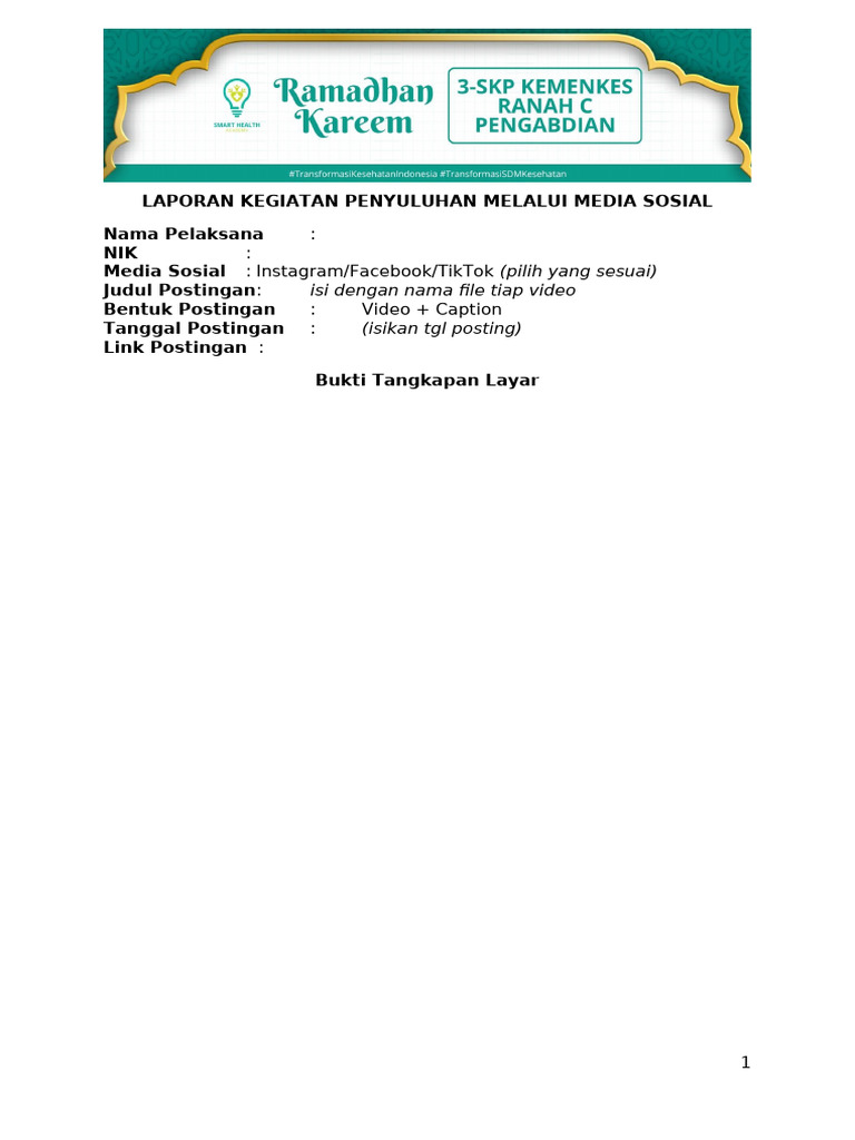 Form Laporan Kegiatan | PDF