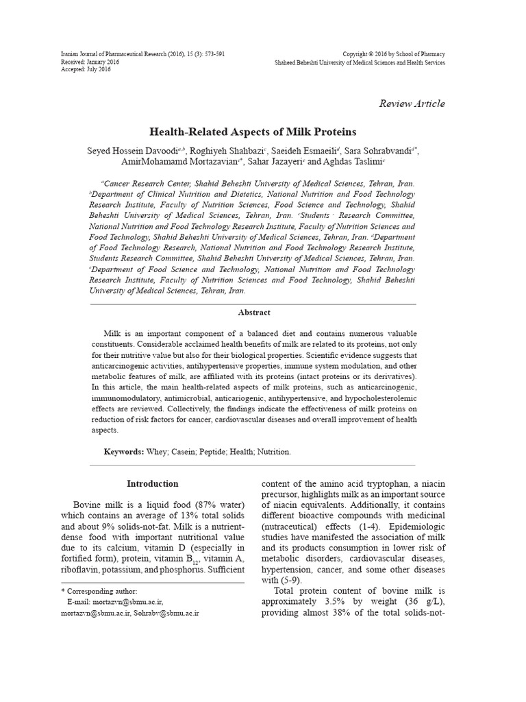 Health Benefits of Milk Proteins | PDF | Natural Killer Cell | Eating