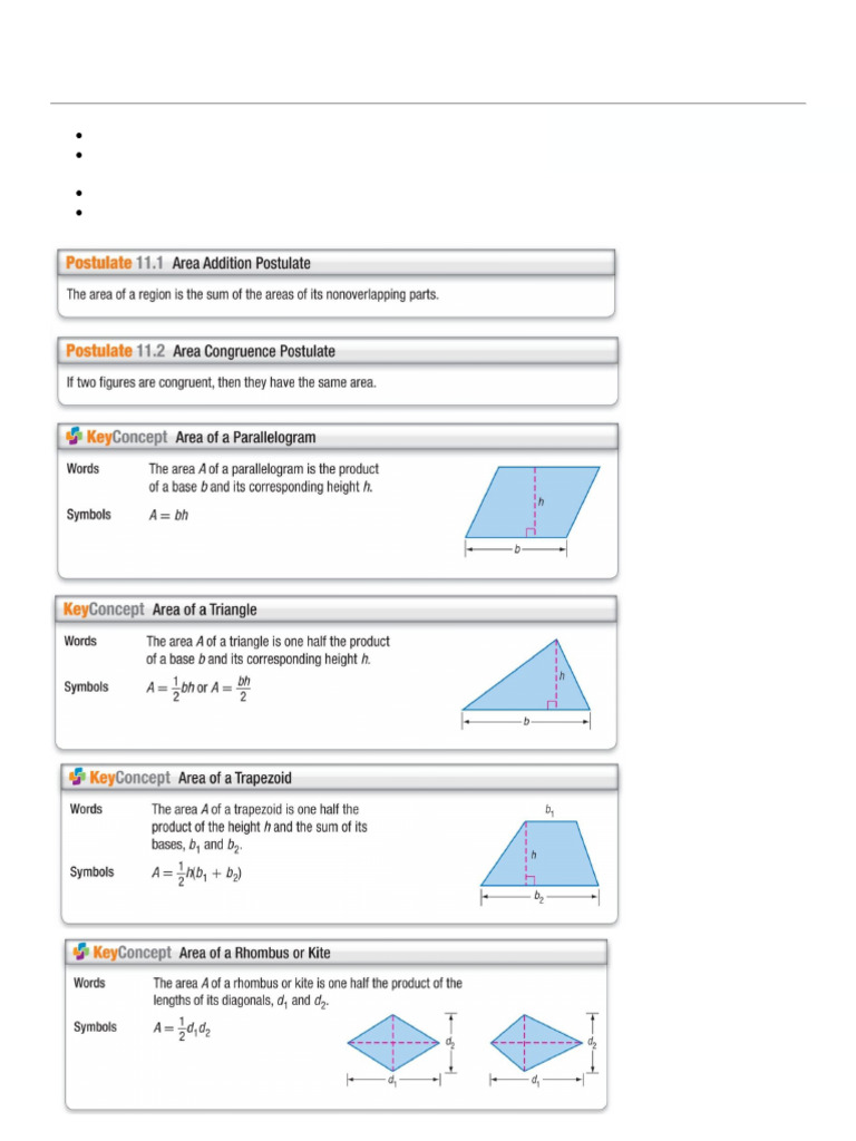 Areas of Polygons and Circles Guide | PDF