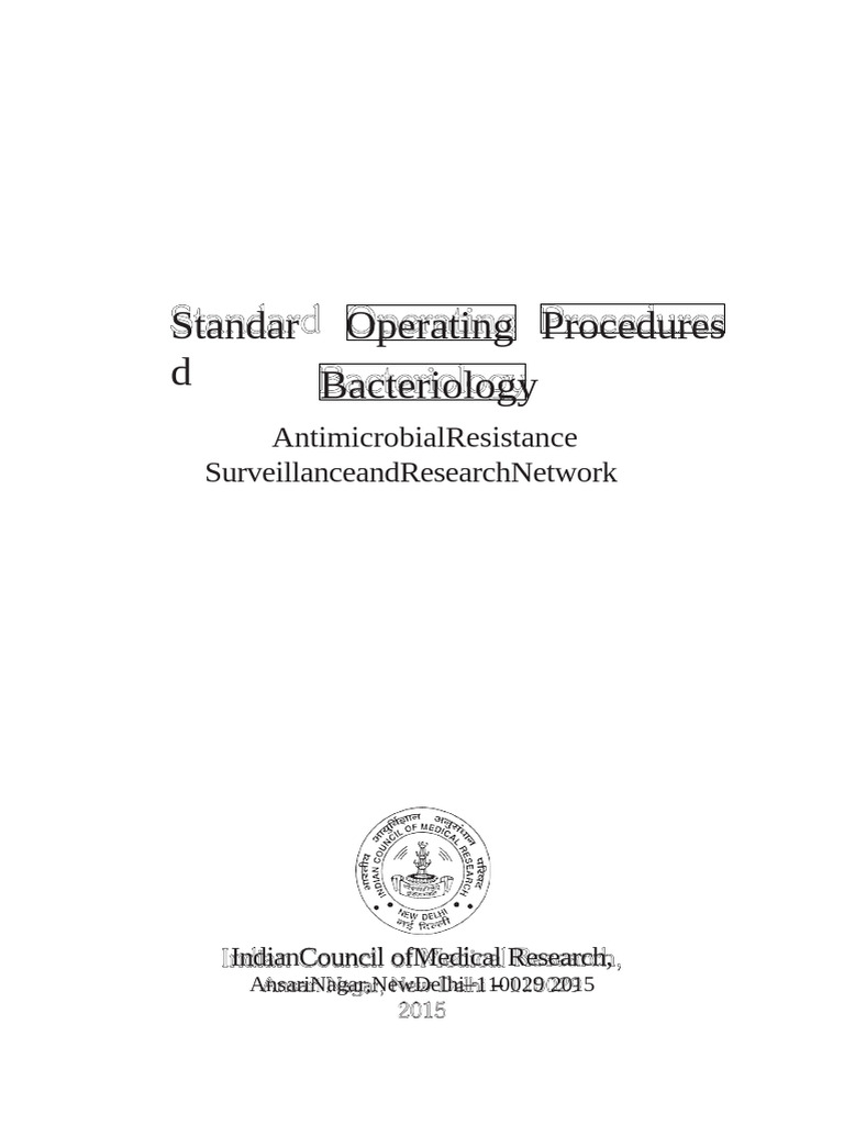 Standard Operating Procedures Bacteriology 1stedition | PDF | Infection ...