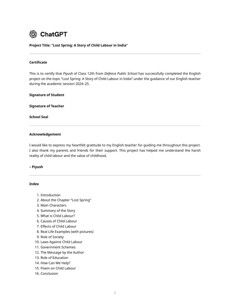 Lost Spring Child Labour | PDF | Child Labour | Unemployment