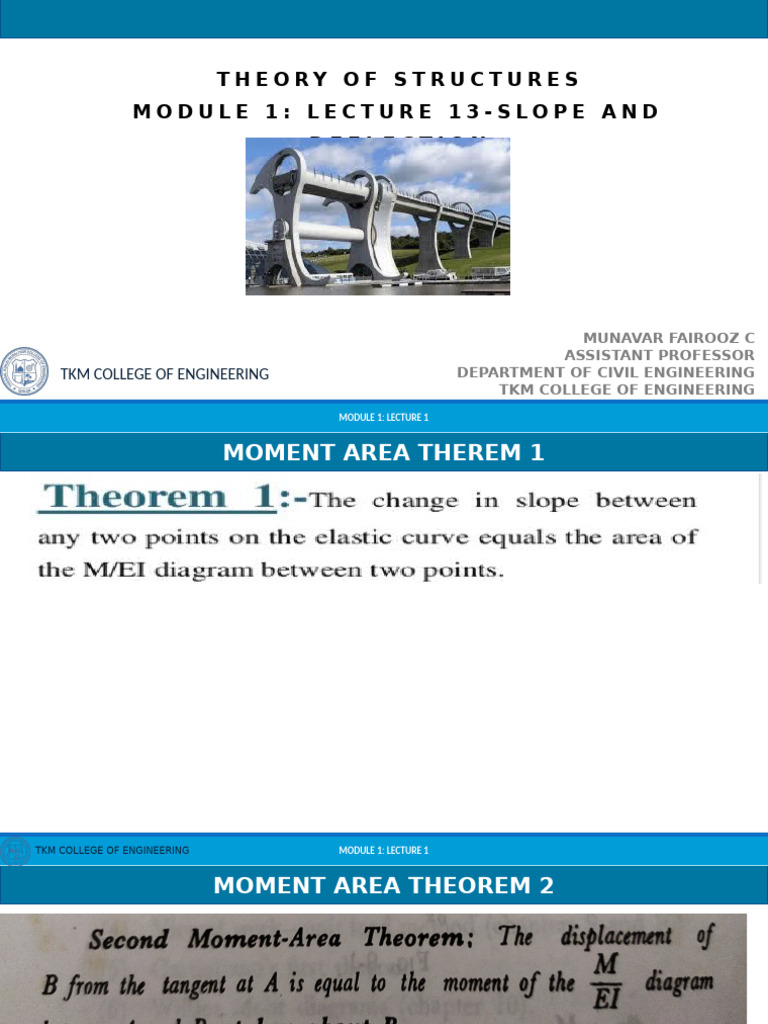Lecture 13 Moment Area Theorem | PDF