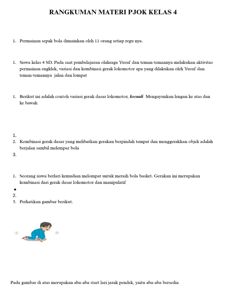 Rangkuman Materi Pjok Kelas 4-1.docx - 20250608 - 203456 - 0000 | PDF