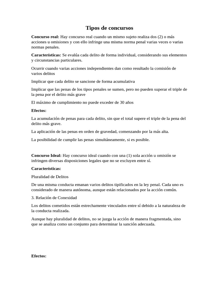 Tipos de concursos penales | PDF