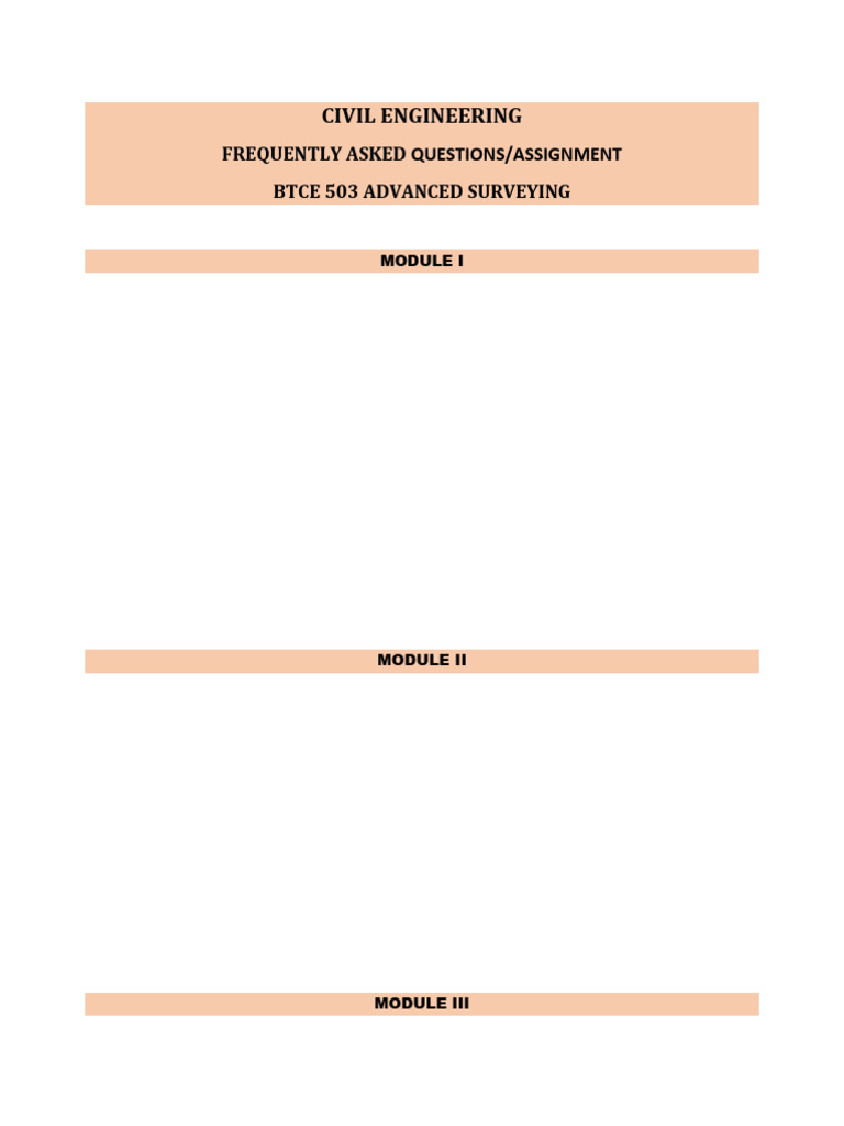 Advanced Surveying FAQs for Civil Engineering | PDF | Surveying | Tangent