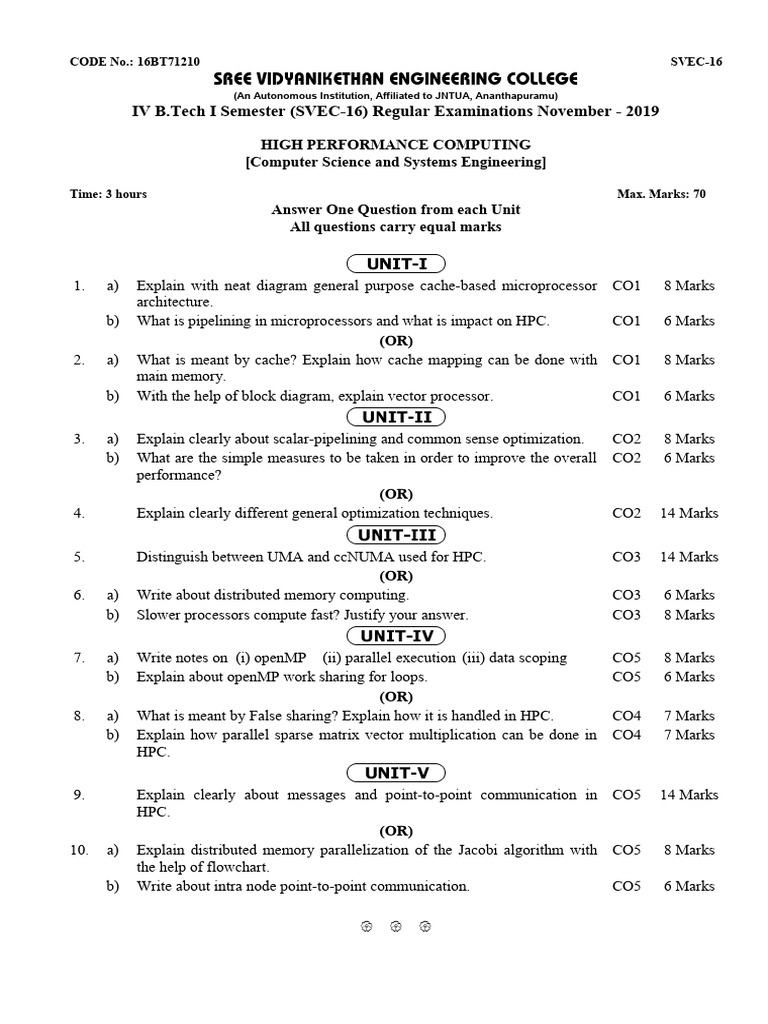 16bt71210 - High Performance Computing | PDF | Supercomputer | Parallel Computing