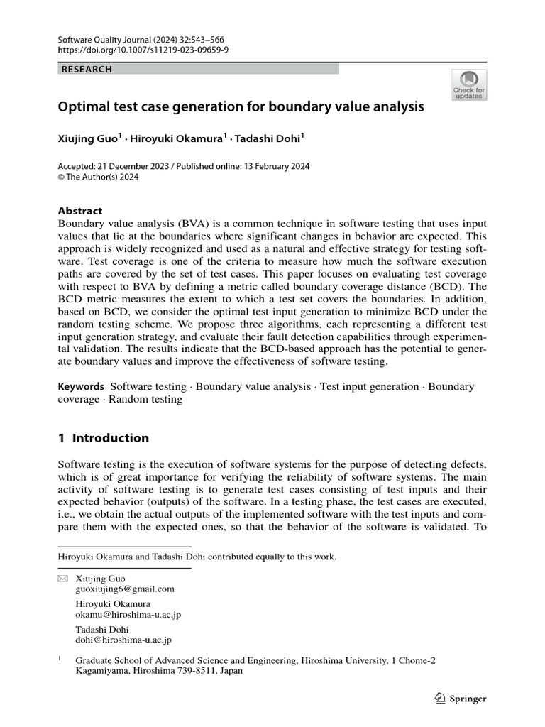 Optimal Test Case Generation for BVA | PDF | Software Testing ...