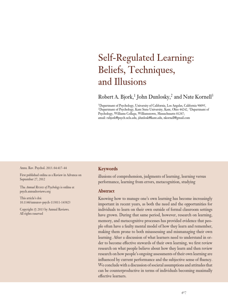 Mastering Self-Regulated Learning Techniques | PDF | Learning ...
