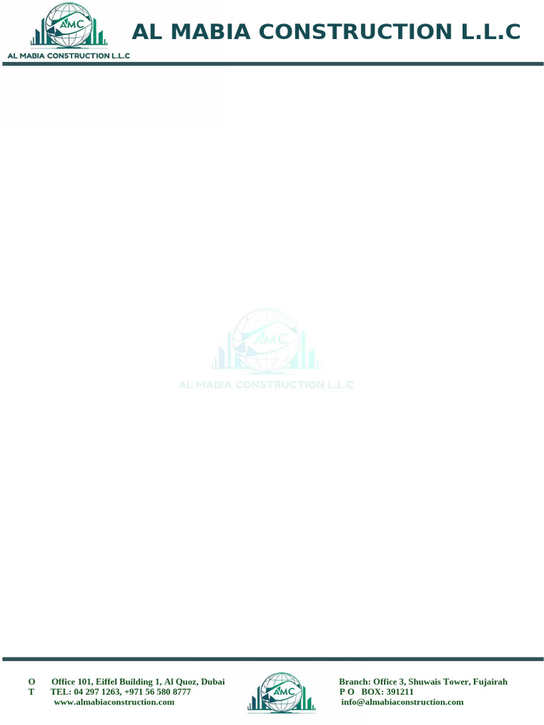 Al Mabia Construction Contact Details | PDF