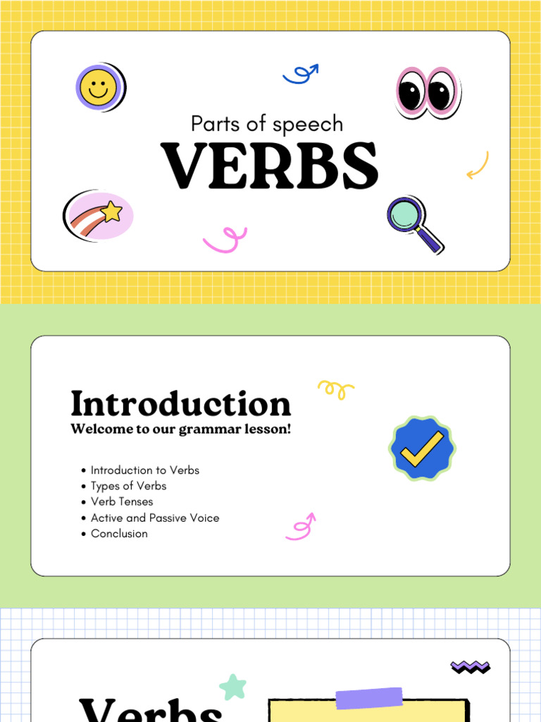 Parts of Speech Verbs Presentation Colorful in Cute Style - 20250724 ...