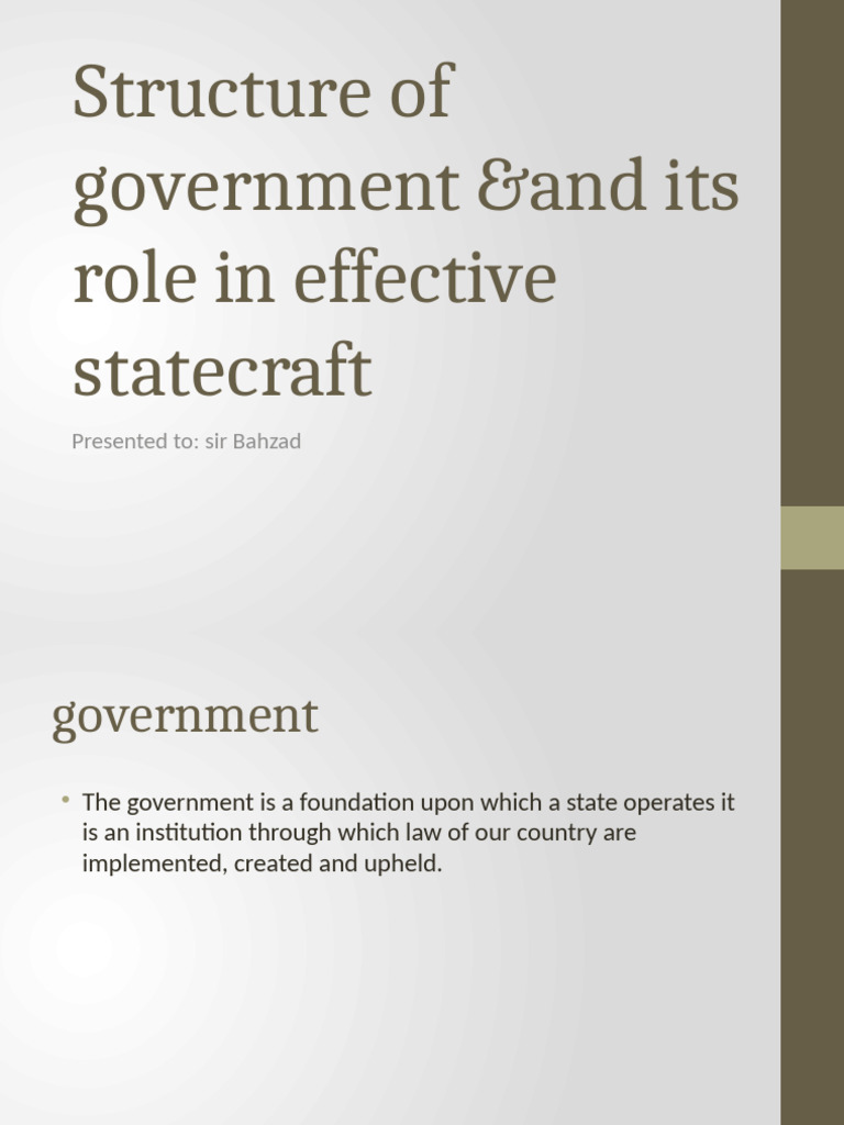 Government Structure and Statecraft Explained | PDF