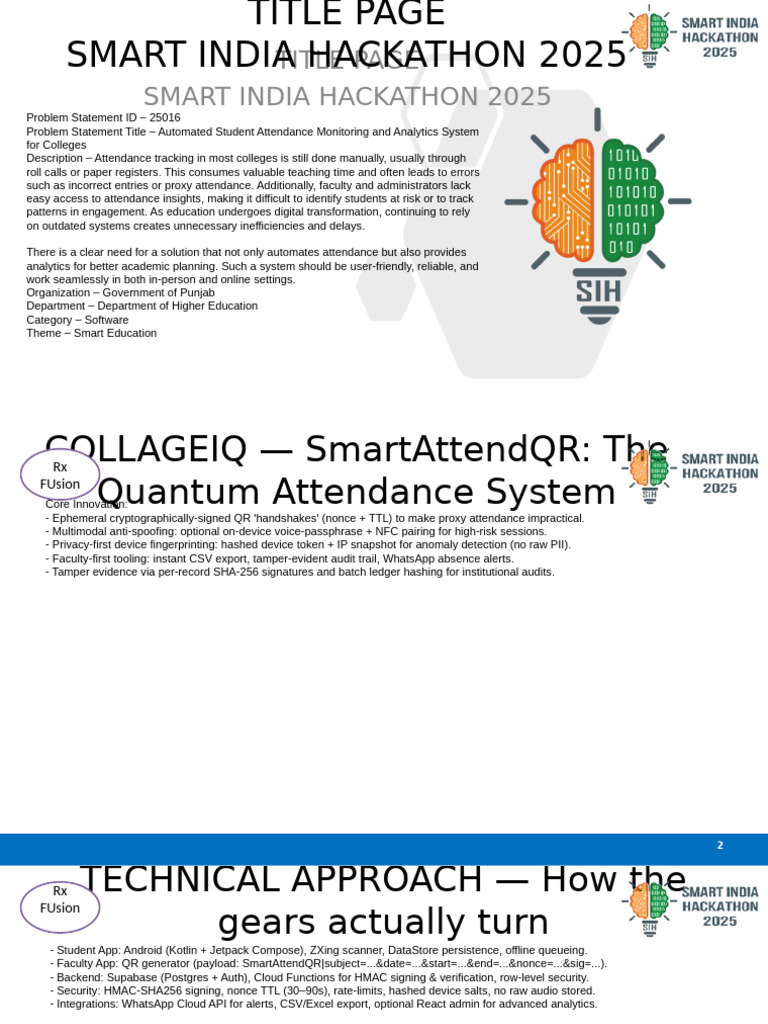 CollageIQ SIH Presentation ProblemUpdated | PDF | Information ...