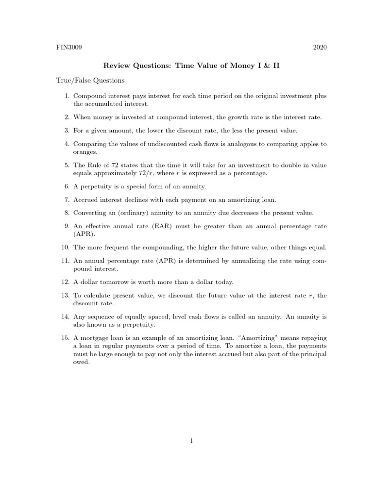 RevQ Topic 3 and 4 TVM Ans | PDF | Present Value | Discounting