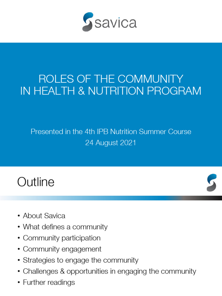Community Roles in Health & Nutrition | PDF | World Health Organization ...