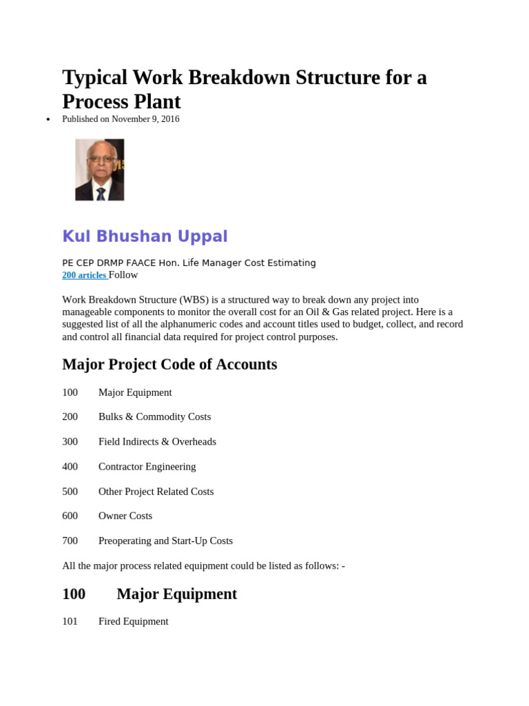Process Plant Work Breakdown Structure | PDF | Boiler | Energy Technology