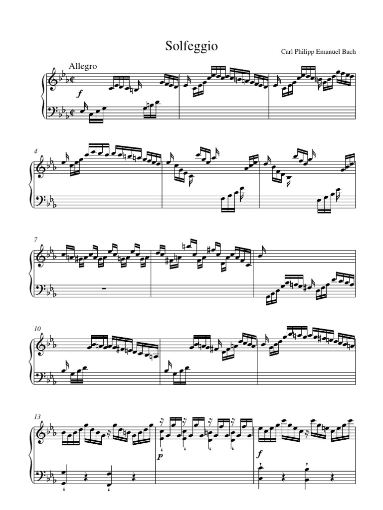 Solfeggio - CPE Bach | PDF