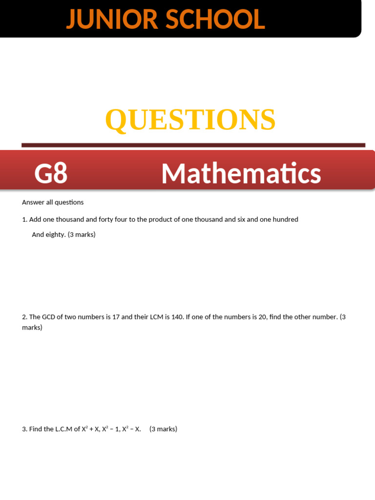 Grade 8 Mathematics Qs 2024 Teacher - Co .Ke 14 | PDF | Arithmetic | Mathematics