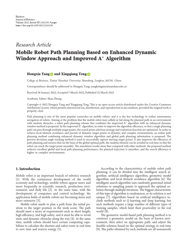 Mobile Robot Path Planning Techniques | PDF | Mathematical Optimization ...