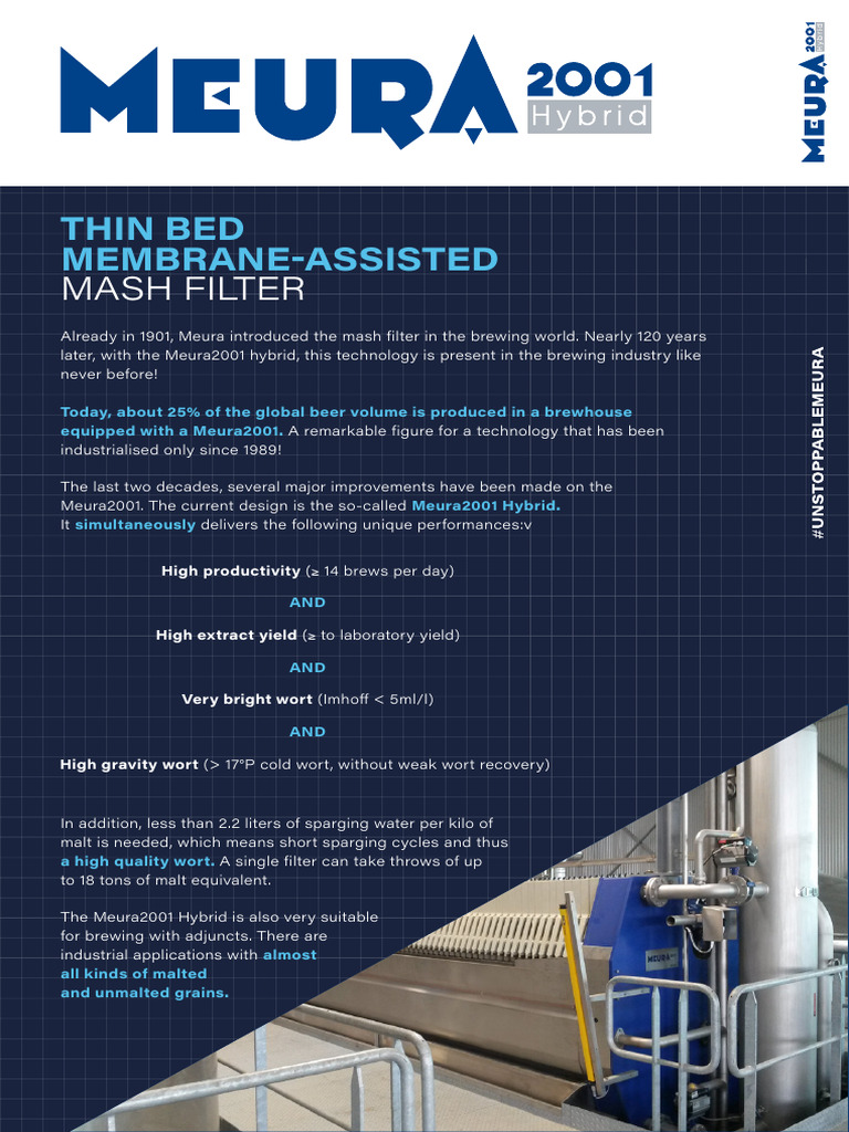 Meura2001 Hybrid Mash Filter Benefits | PDF | Brewing | Brewery