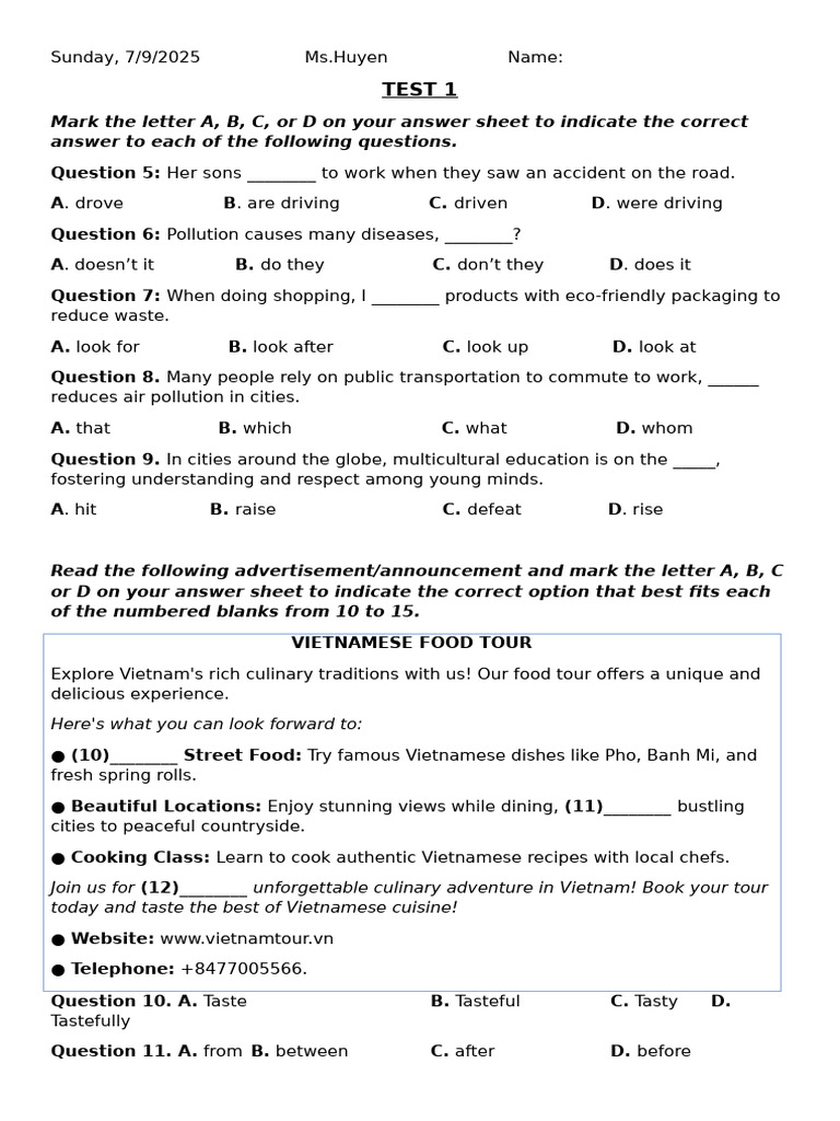 English Test Questions and Answers | PDF | Steve Jobs | Water
