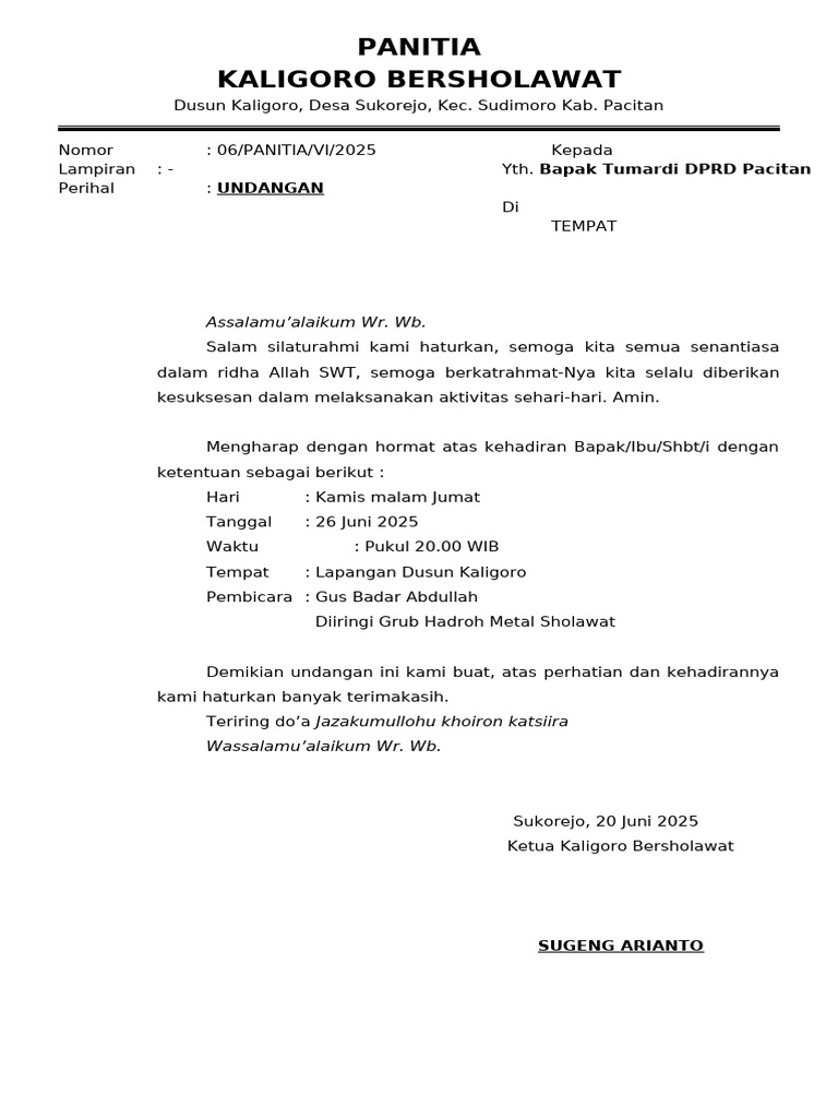 Undangan Kepada | PDF