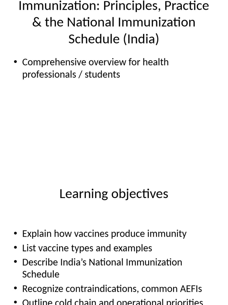 Immunization Schedule Overview for India | PDF | Vaccines | Biotechnology
