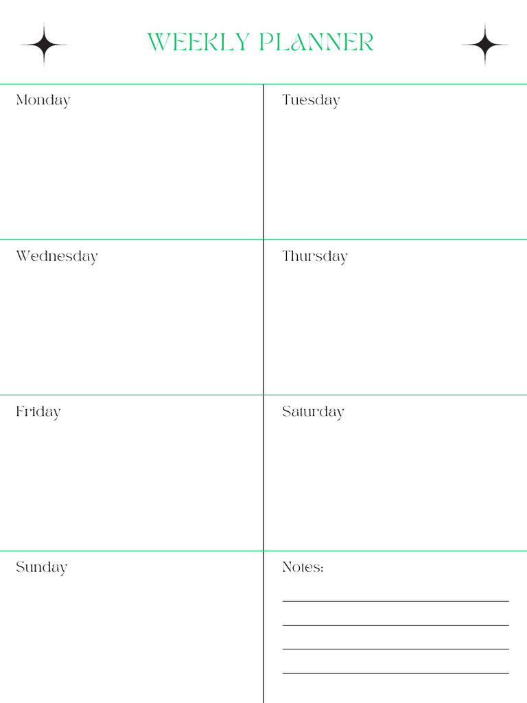 Colorful Creative Doodle Weekly Planner | PDF