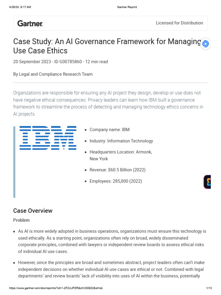 IBM's AI Governance Framework Explained | PDF | Artificial Intelligence ...