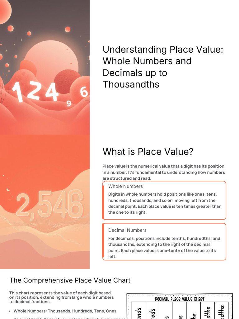 Understanding Place Value: Whole & Decimal | PDF | Numbers | Decimal
