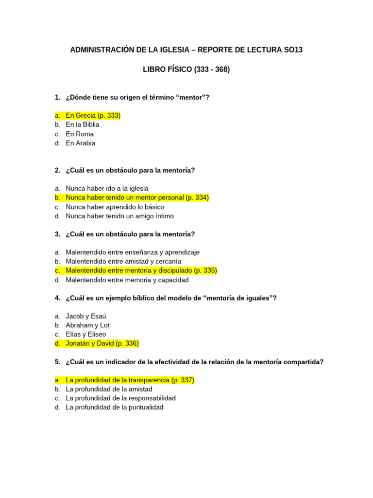 Administración de La Iglesia - Reporte de Lectura So13 | PDF