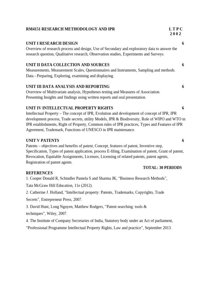 Rm4151 Research Methodology and Ipr | PDF