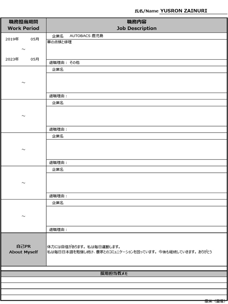 Yusron Zainuri CV | PDF