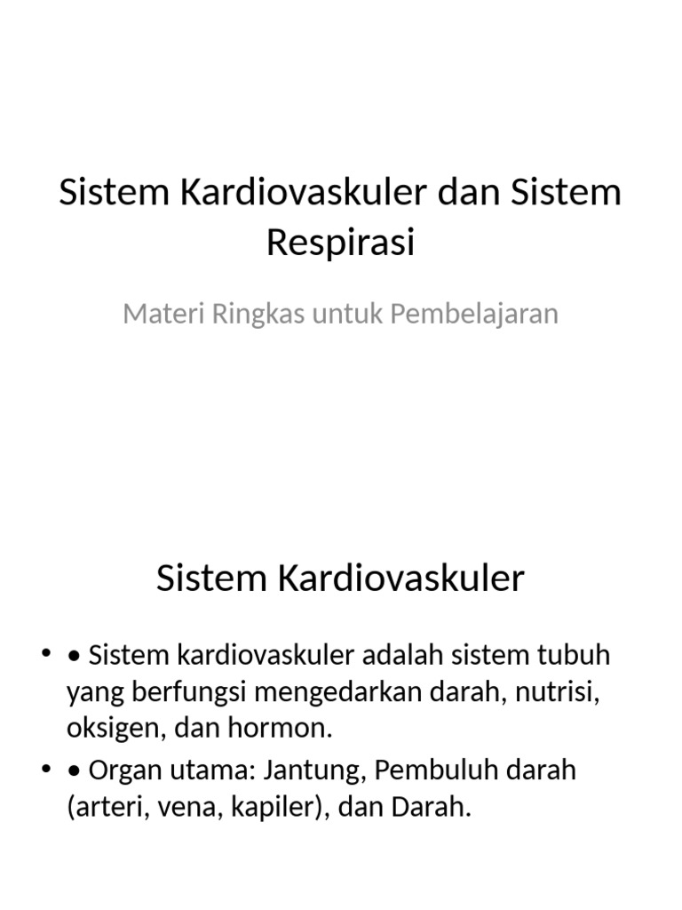 Materi Sistem Kardiovaskuler Respirasi | PDF