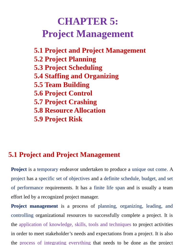 CH 5 Project Management | PDF | Project Management | Risk