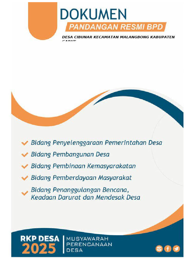 Pandangan Resmi BPD Desa Cibunar | PDF
