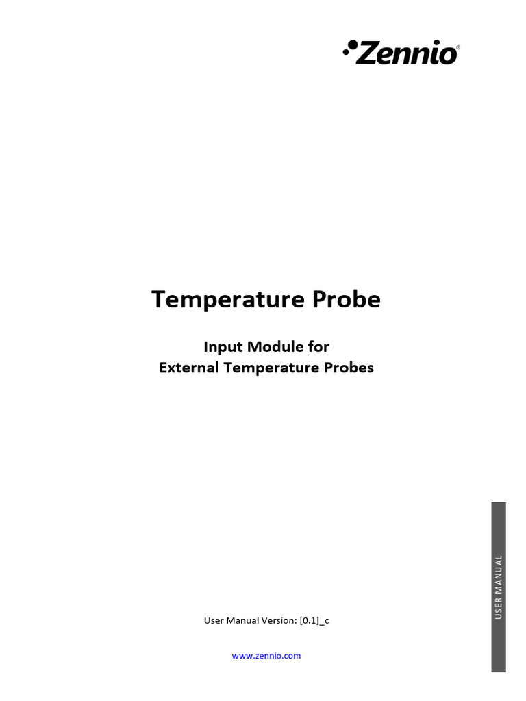 Zennio Temperature Probe User Manual | PDF | Temperature | Hysteresis