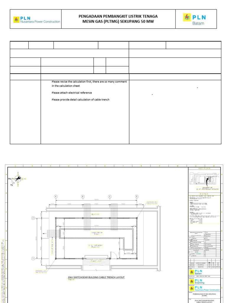 50 MW PLTMG Sekupang Cable Trench Layout | PDF | Electric Power ...